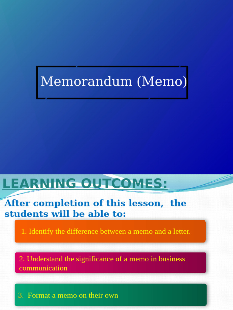 Memorandum (Memo) | PDF