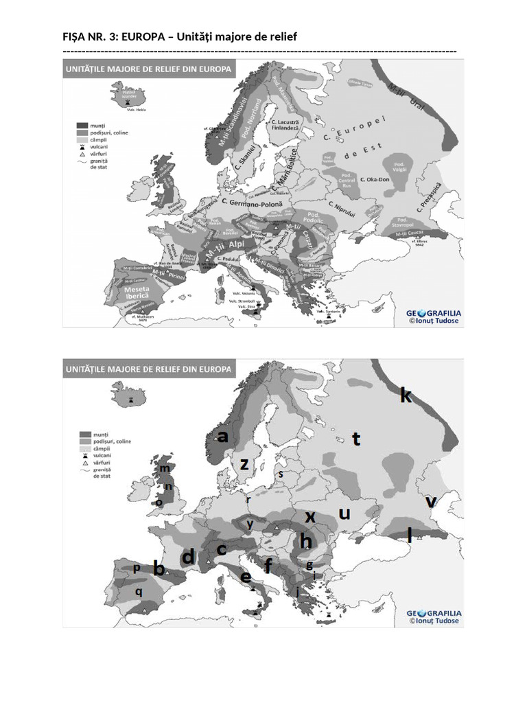 Fisa 3 - Europa - Unitati Majore de Relief | PDF
