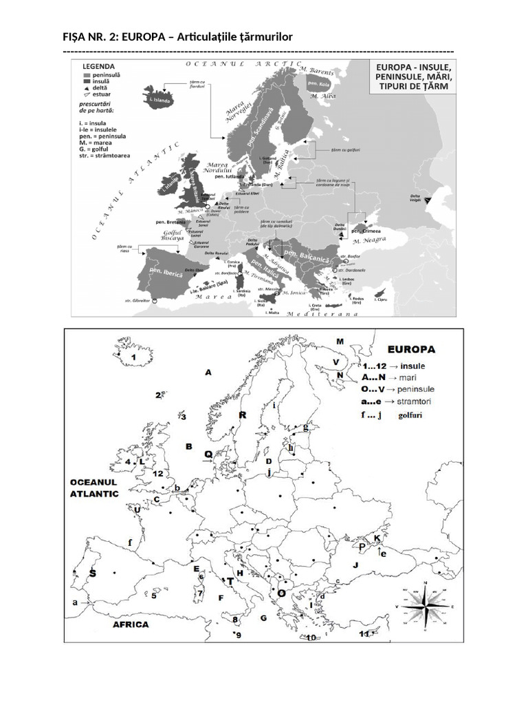Fisa 2 - Europa - Articulatiile Tarmurilor | PDF