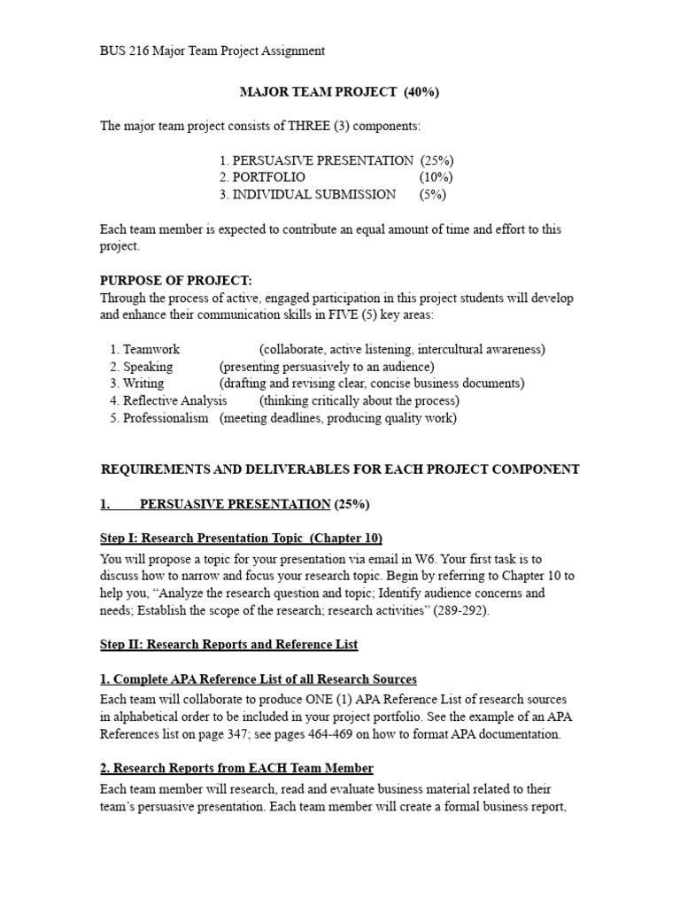 BUS 216 Team Project Overview | PDF | Human Communication | Art
