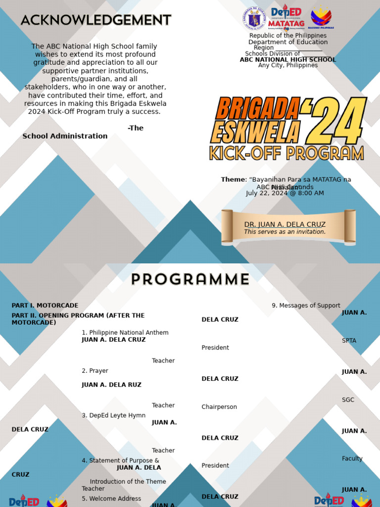 Brigada Eskwela Kick-Off Program 1 | PDF
