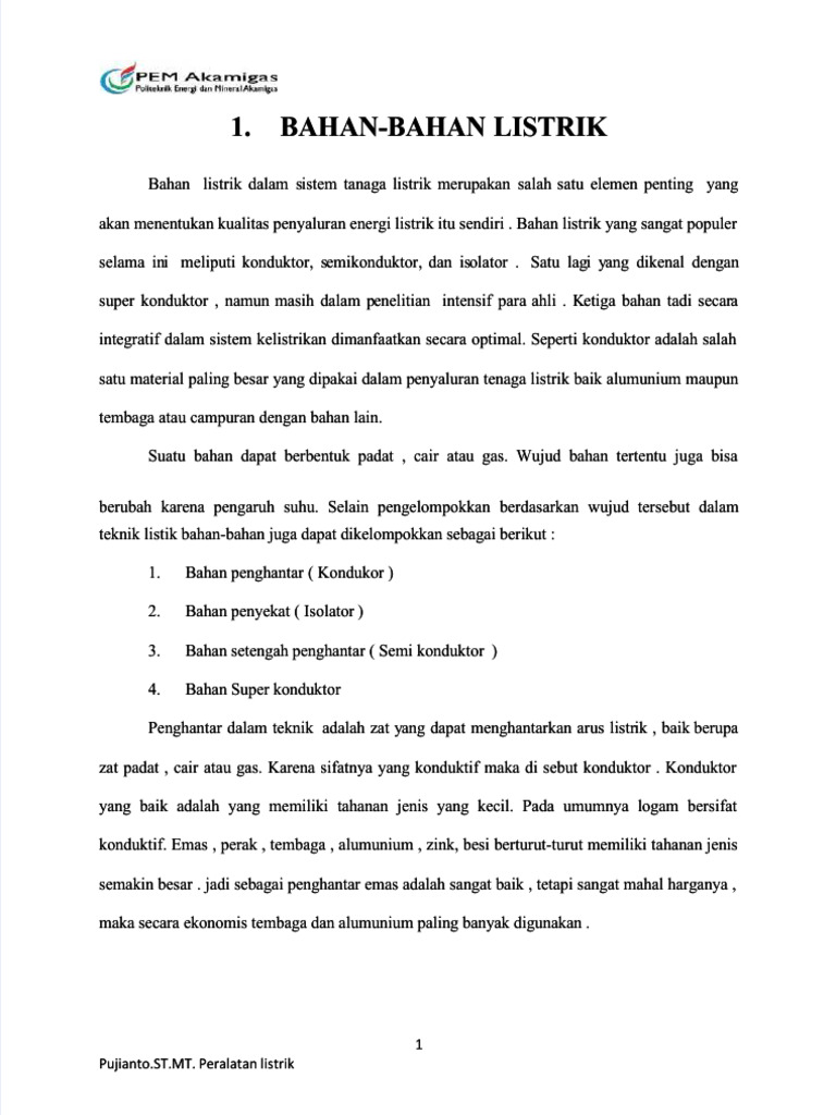 PDF Bahan Bahan Listrik - Compress | PDF