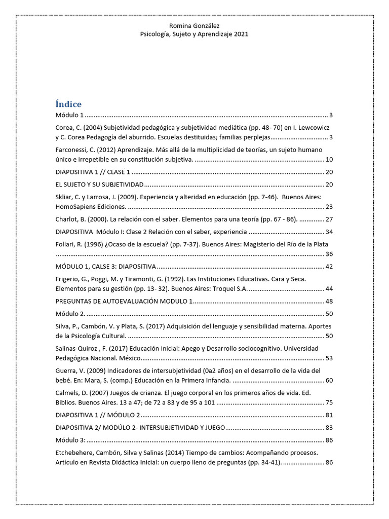 PSA (2021-) Psicología Sujeto y Aprendizaje | PDF | Aprendizaje | Sicología