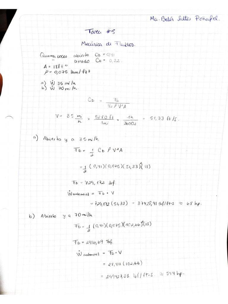 Tarea 5 Fluidos | PDF
