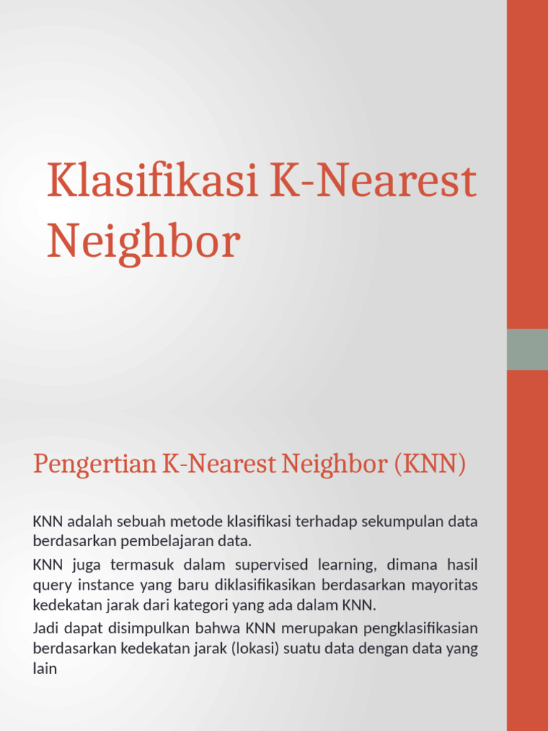Klasifikasi K-Nearest Neighbor | PDF