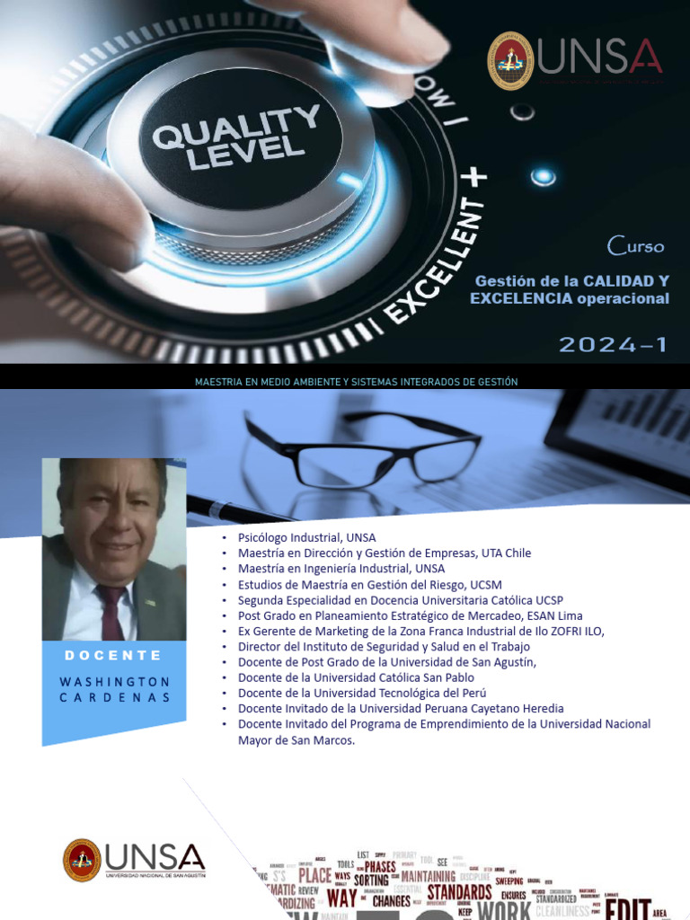 Curso: Gestión de La CALIDAD Y EXCELENCIA Operacional | PDF