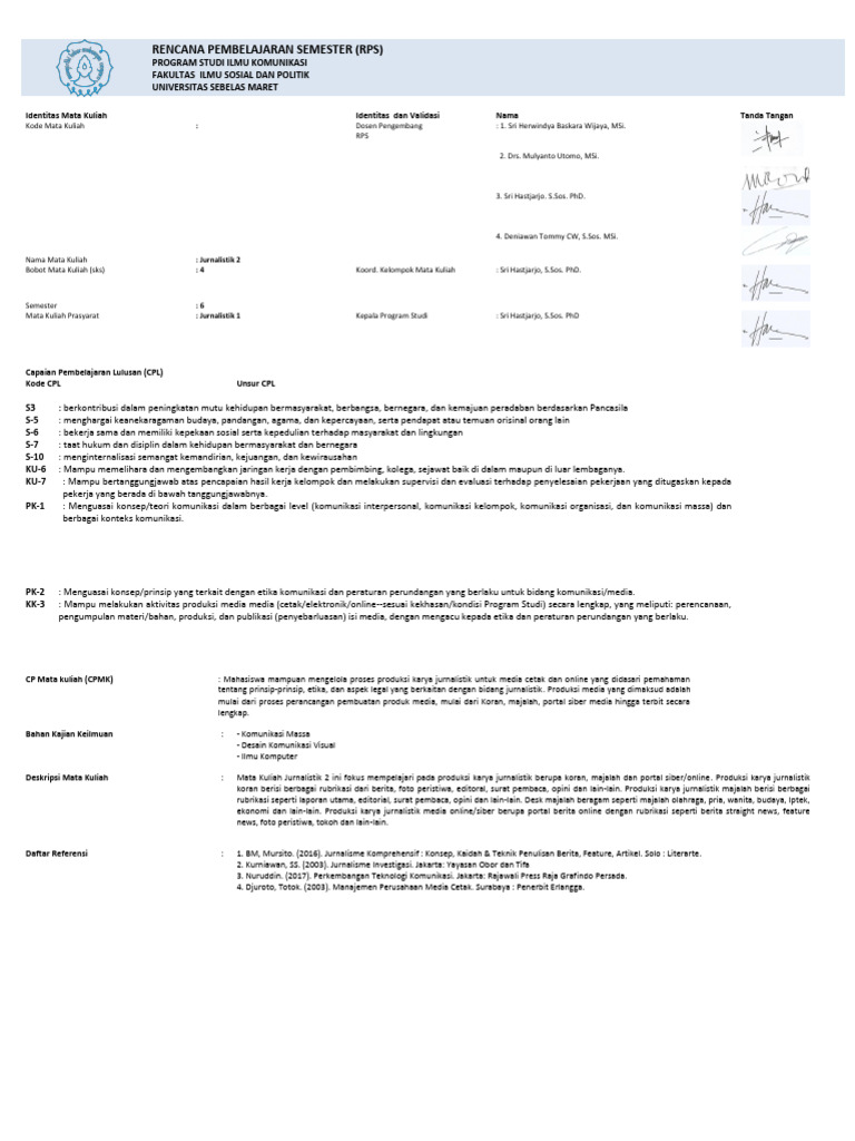 Form RPS Jurnalistik 2024 | PDF