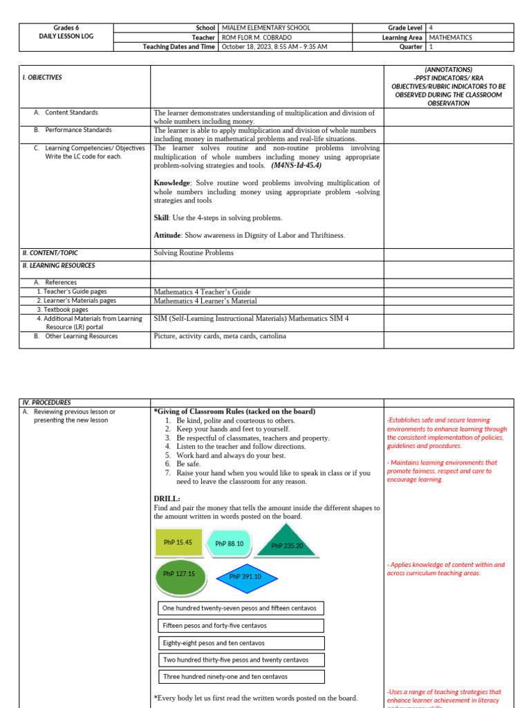 Math 4 COT 2023-2024 | PDF