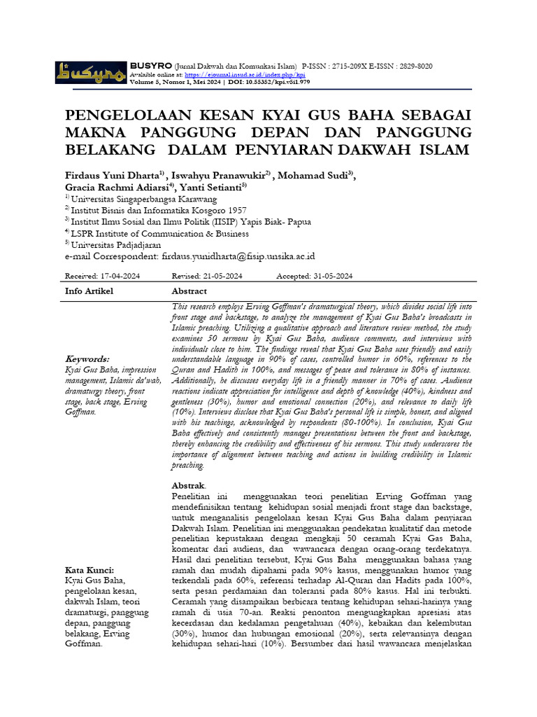 Kesan Dakwah Gus Baha | PDF | Ilmu Sosial | Sains & Matematika