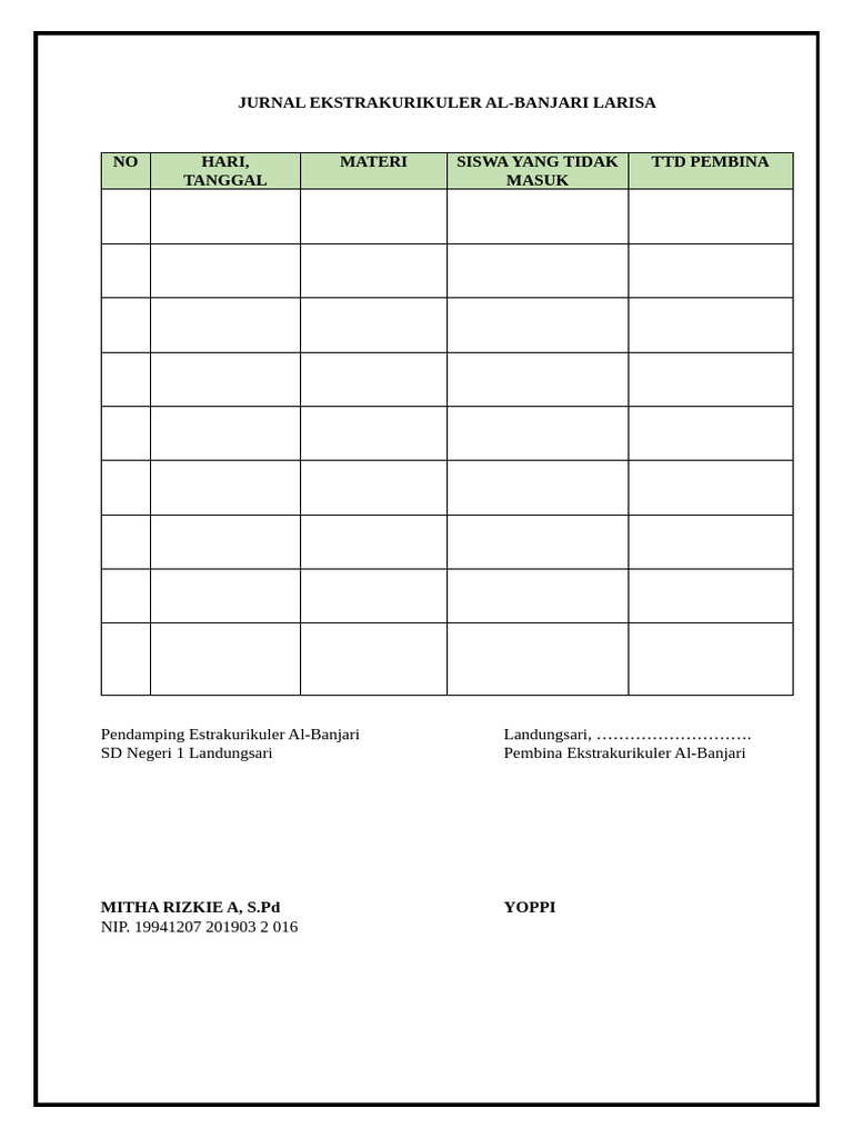 Jurnal Ekstrakurikuler Al-Banjari | PDF