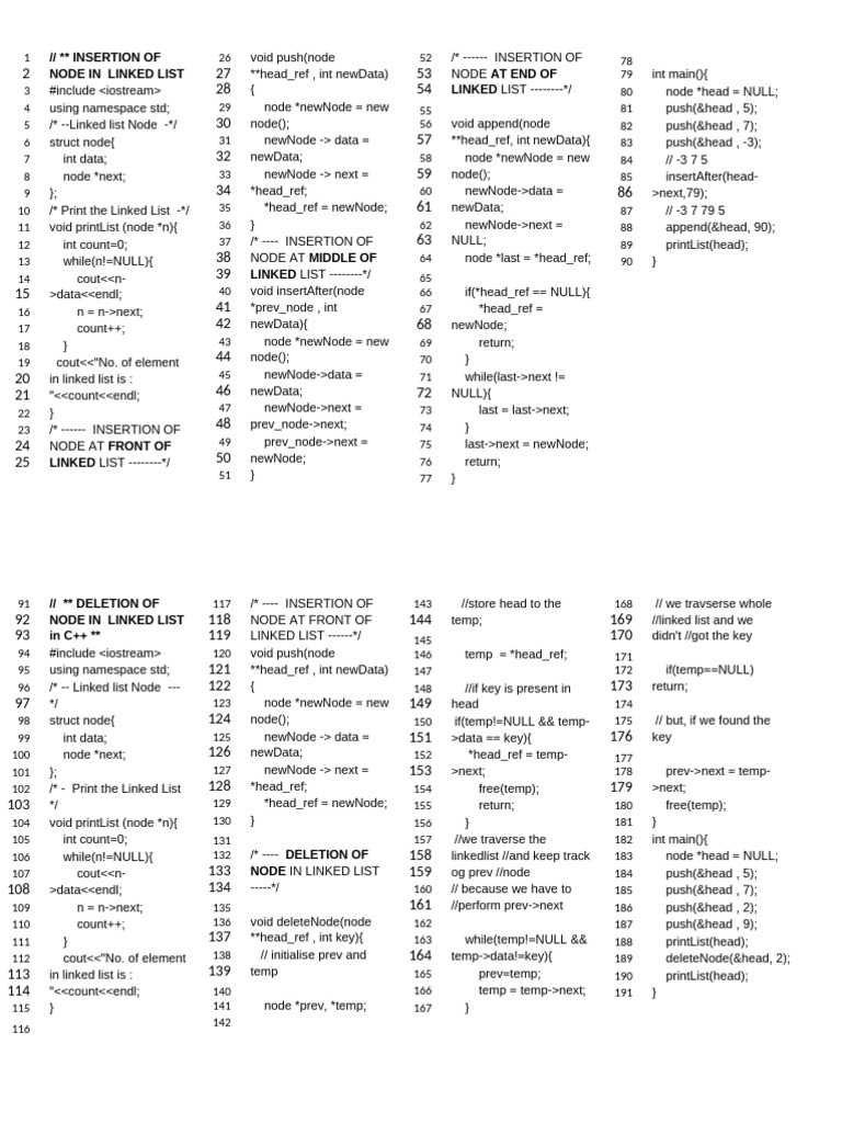 Linked List Code | PDF