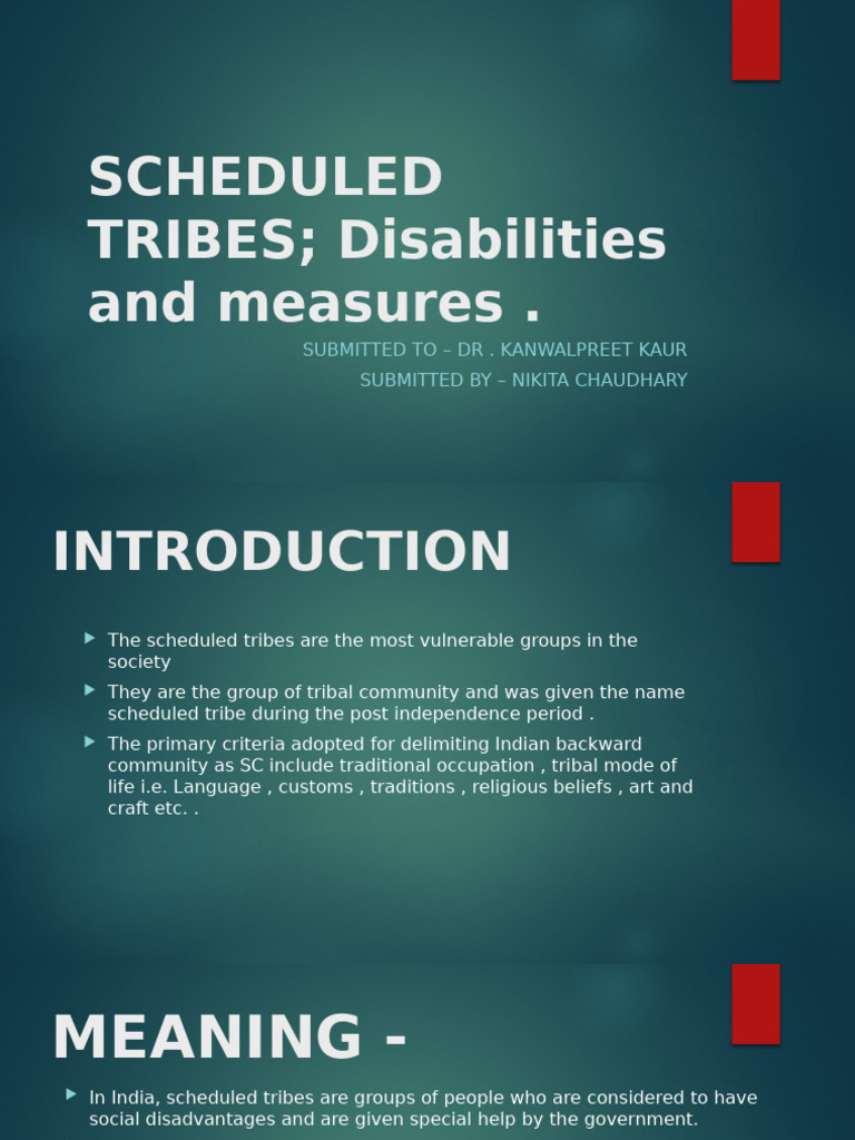 Scheduled Tribes | PDF