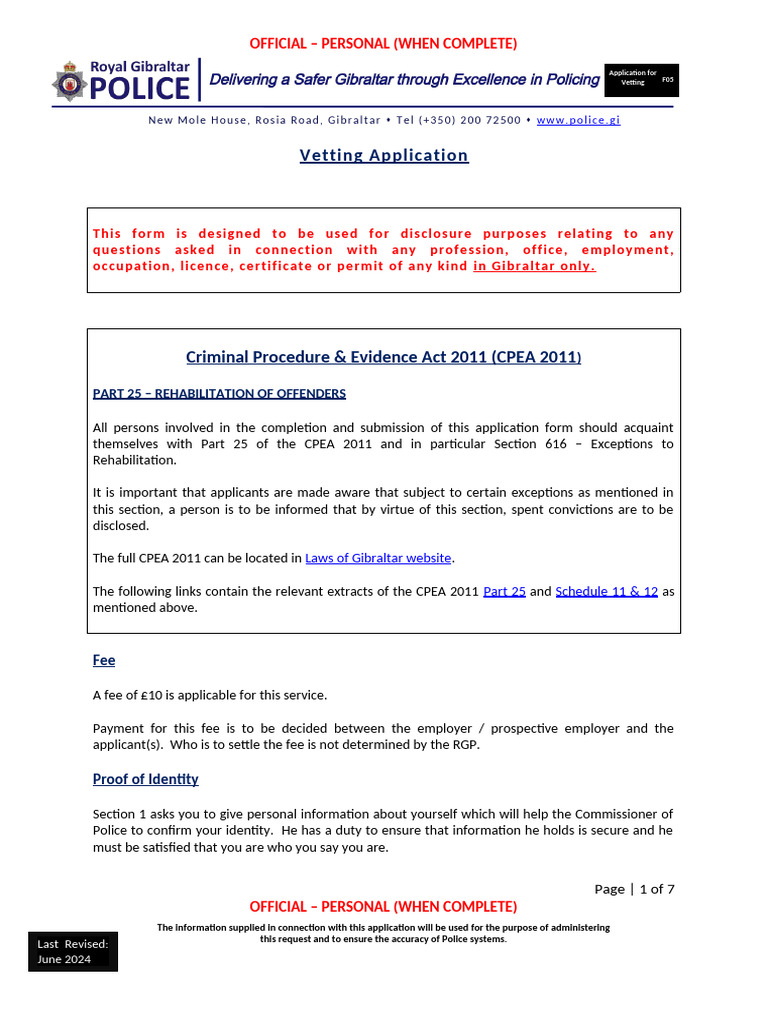 Vetting Form - F02 | PDF