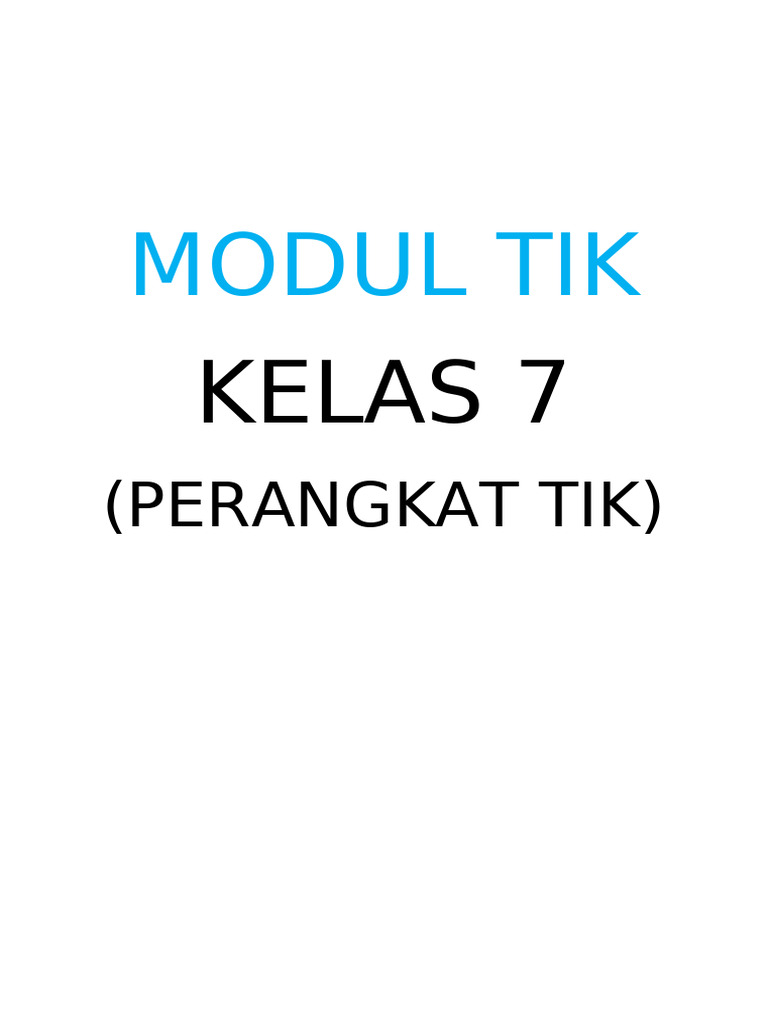 Cover Modul Tik | PDF