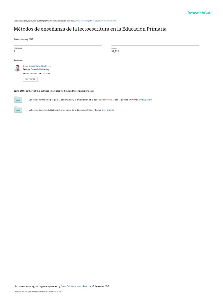 Métodos de enseñanza de la lectoescritura en la educ primaria | PDF