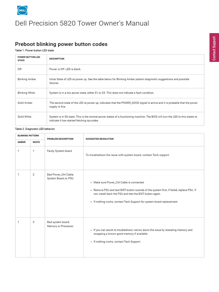 Dell Precision 5820 Tower Owner's Manual - Dell US | PDF | Bios ...