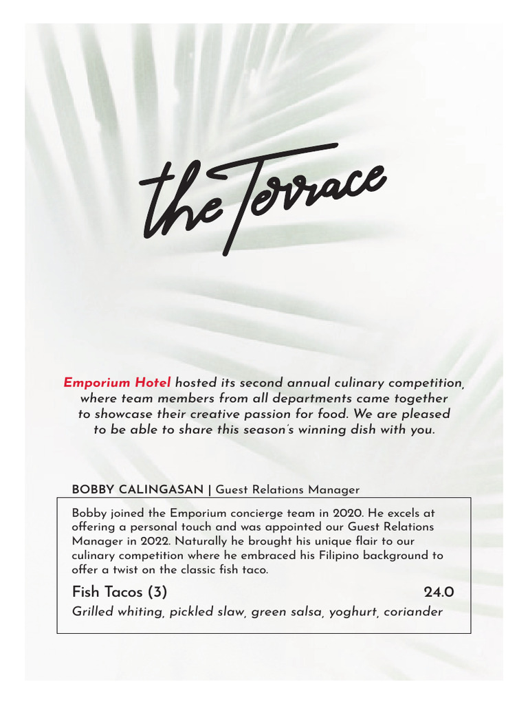 Terrace Food - Menu 22062023 Web | PDF