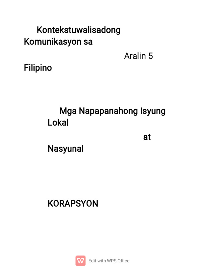 Aralin 5 Korapsyon | PDF