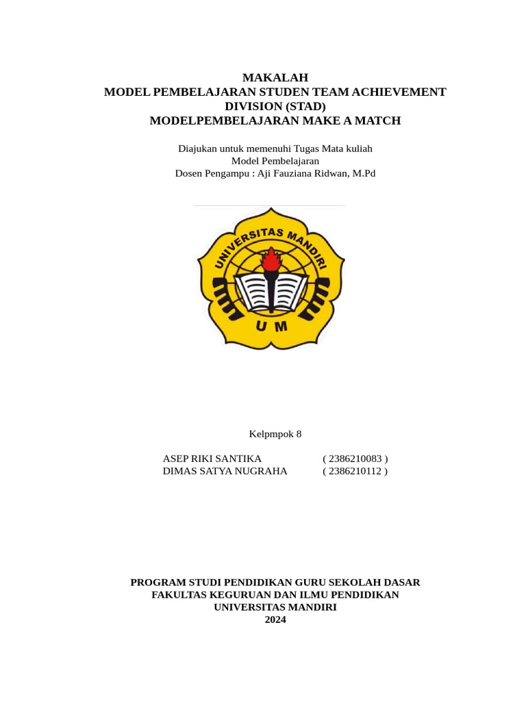 Makalah Model Pembelajaran | PDF