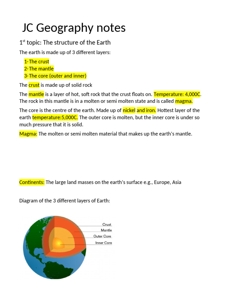 Free Geography Notes Junior Cycle | PDF