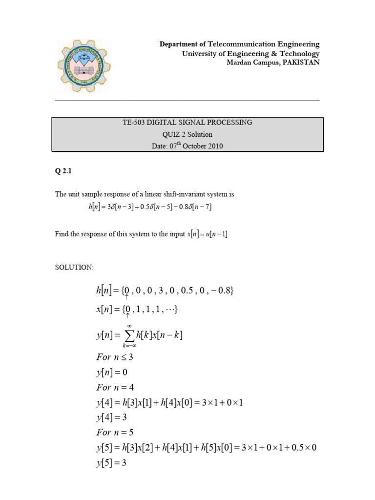 Quiz 2 Solution | PDF