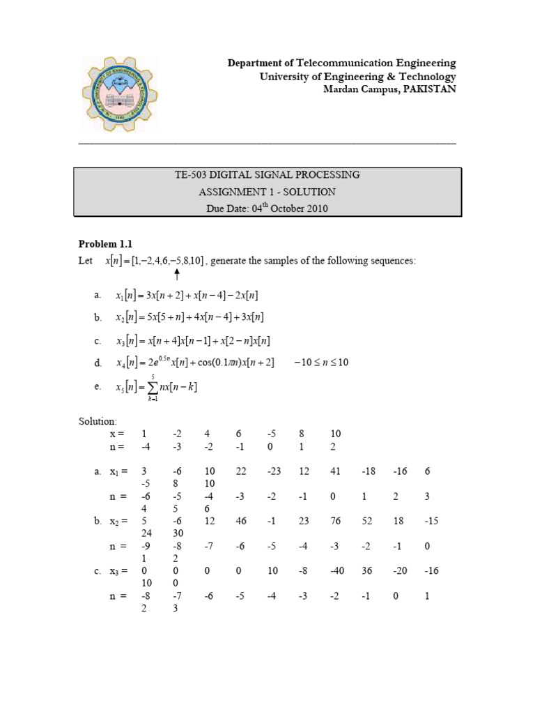 Assignment 1 Sol | PDF