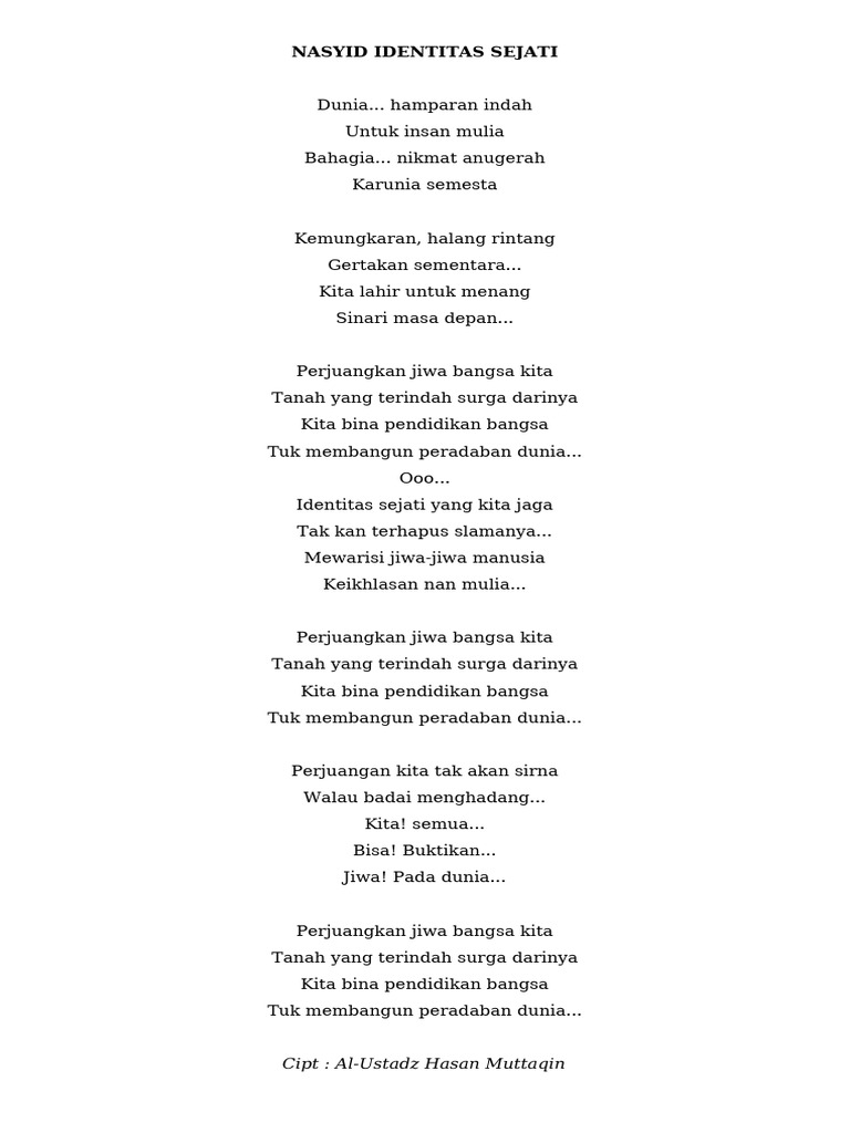 Nasyid Identitas Sejati | PDF