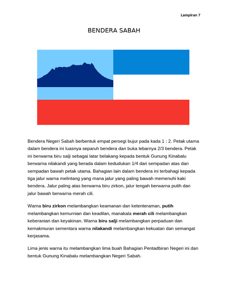Lampiran 9 - Bendera Sabah | PDF | Seni & Disiplin Bahasa