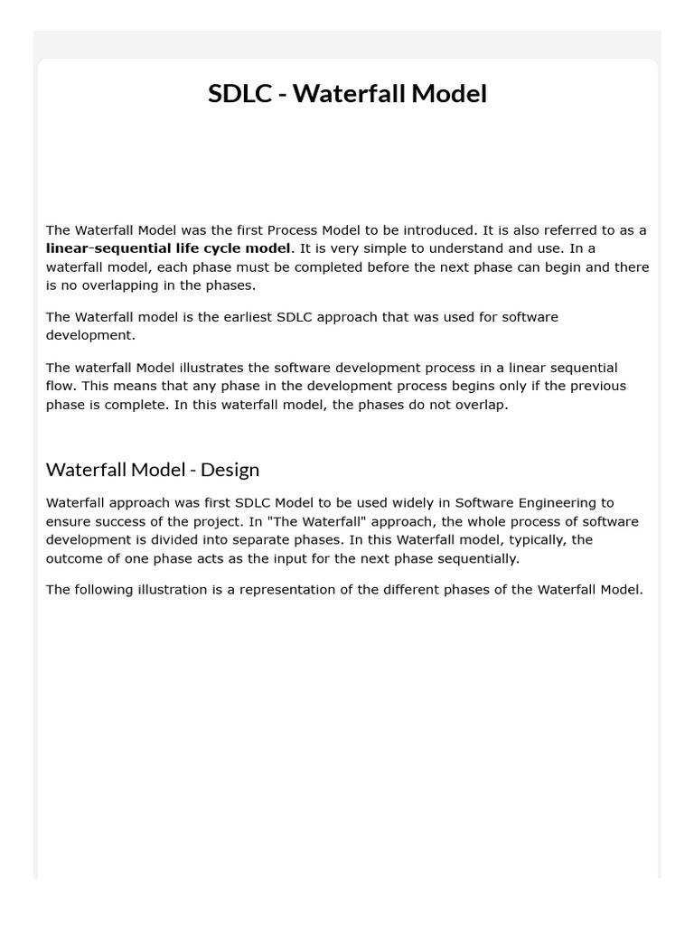 SDLC - Waterfall Model | PDF