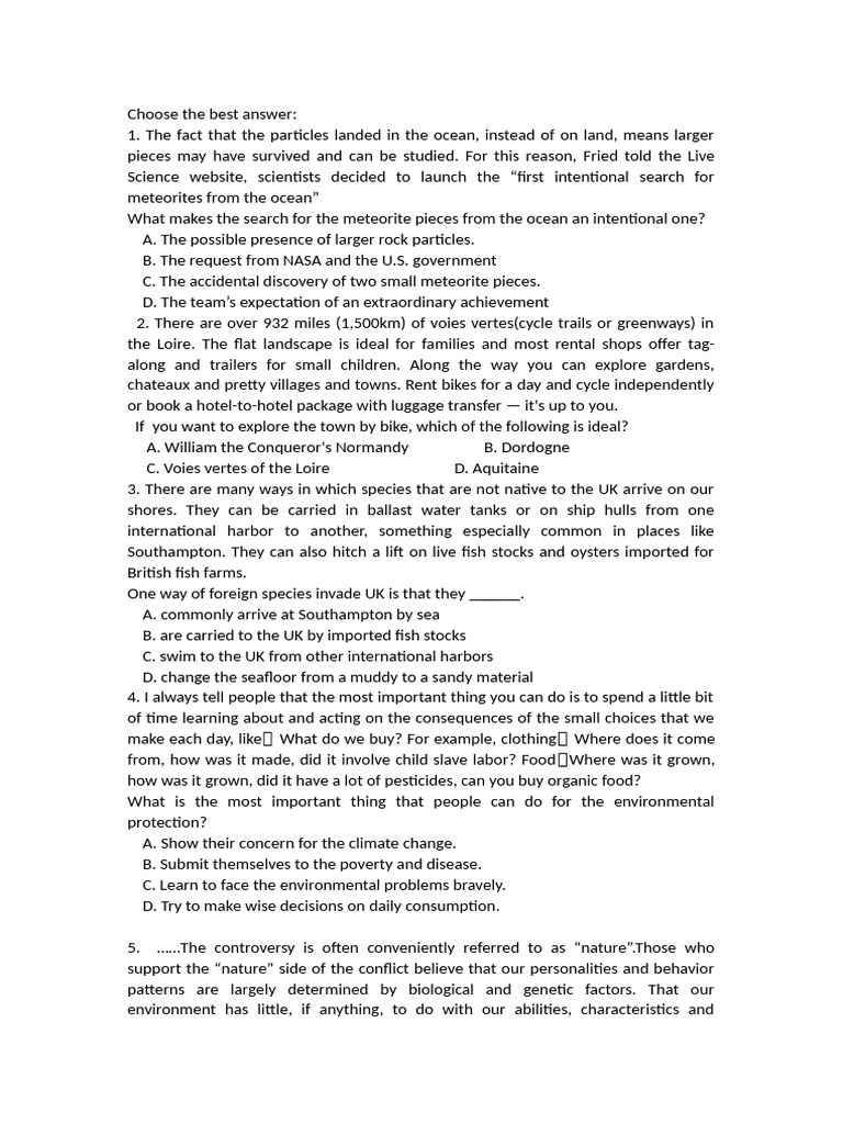 Choose the best answer 细节题 | PDF