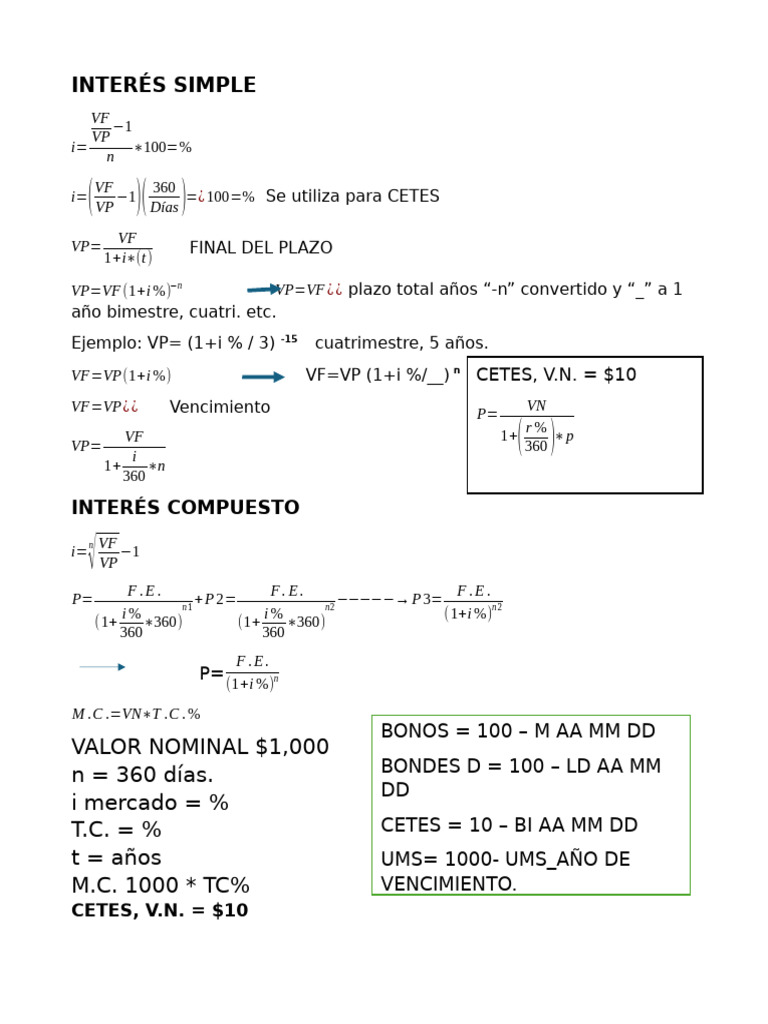 Formulario FINANZAS III | PDF