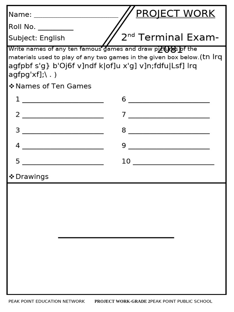 Class 2 2ND Term Project Work | PDF