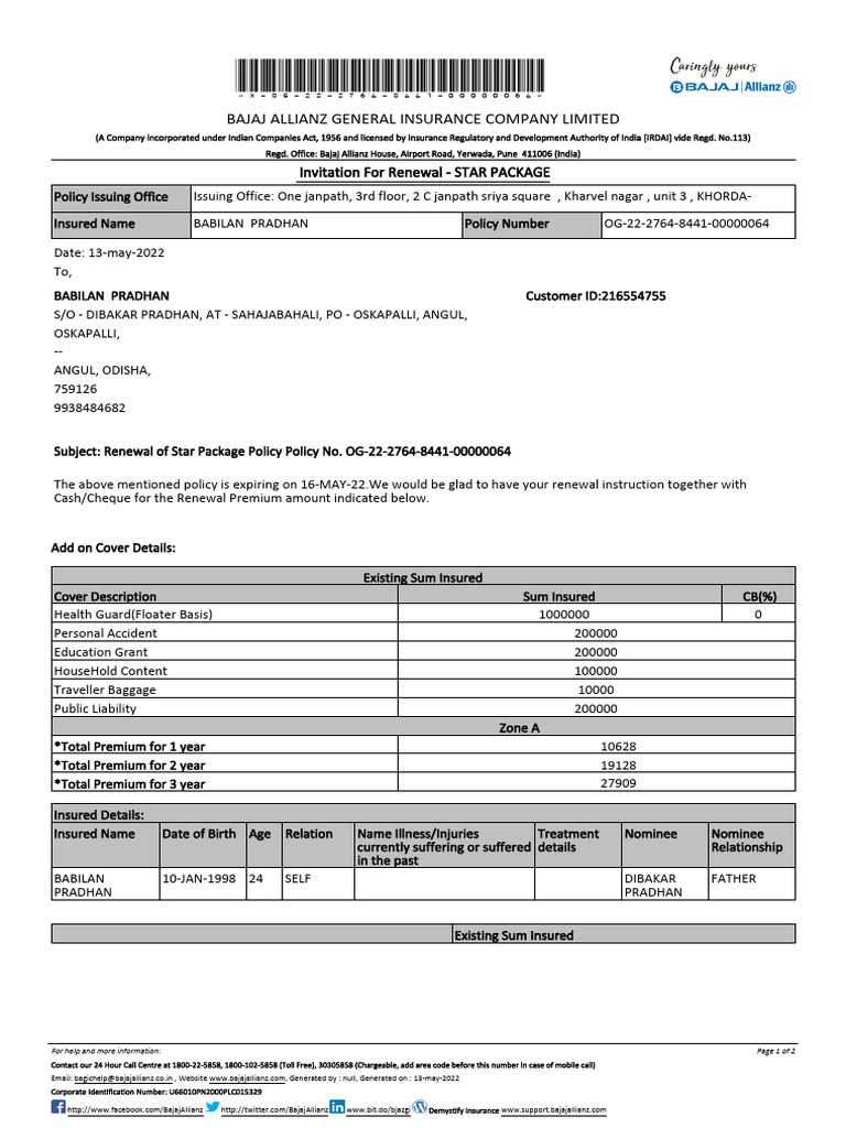 Generate Renewal | PDF