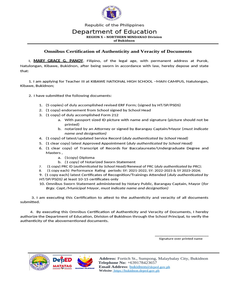 ERF REQUIREMENTS 2024 CHECKLIST Grace | PDF