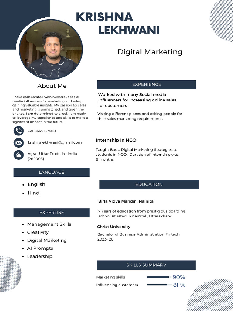 Blue Professional Modern CV Resume PDF | PDF