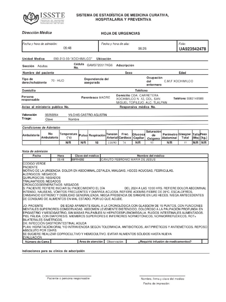 Receta Del Issste para Daniela Nuevo Actualizado 2 | PDF