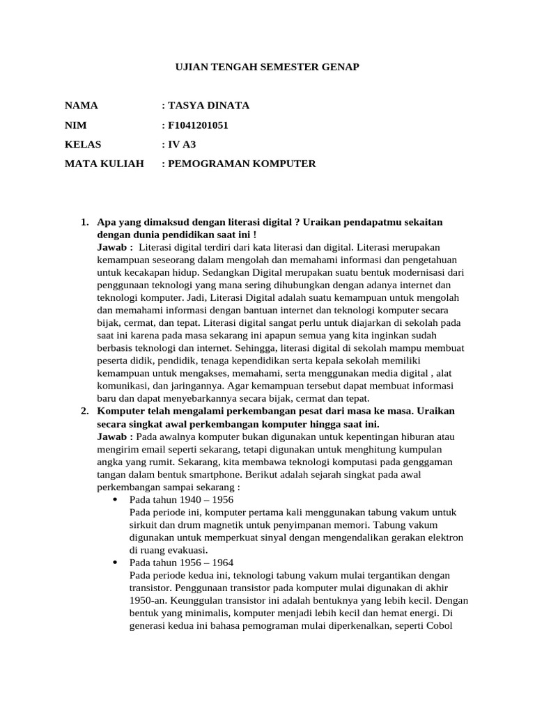 Tasya Dinata - Uts - PK | PDF