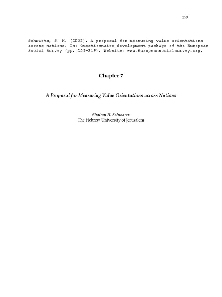 Schwartz Portrait Values Questionnaire | PDF | Value (Ethics) | Motivation