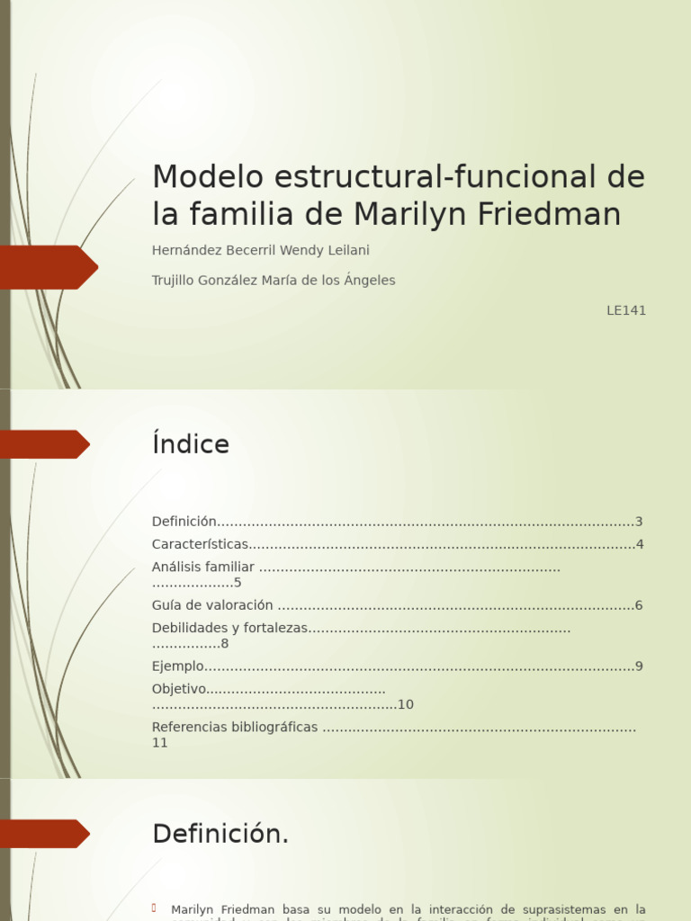Modelo Estructural-Funcional de La Familia de Marilyn Friedman | PDF