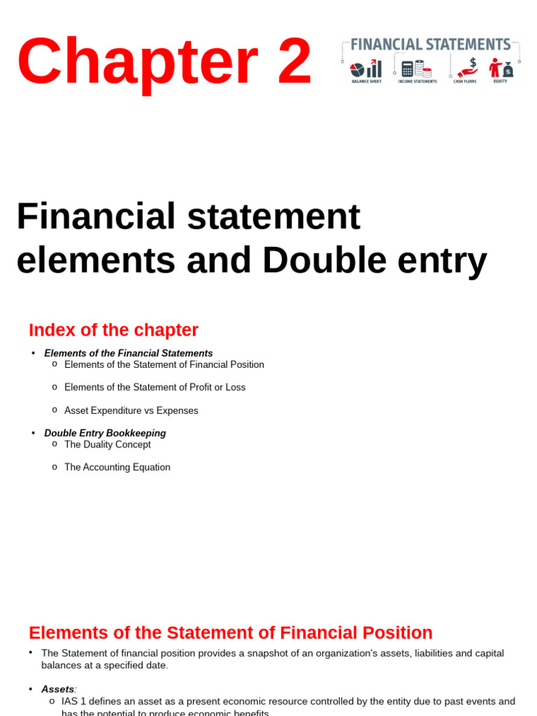 Chapter 2 Financial Statements Elements and Double Entry Post Class | PDF