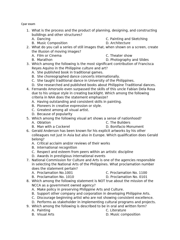 CPAR Quarter Exam | PDF