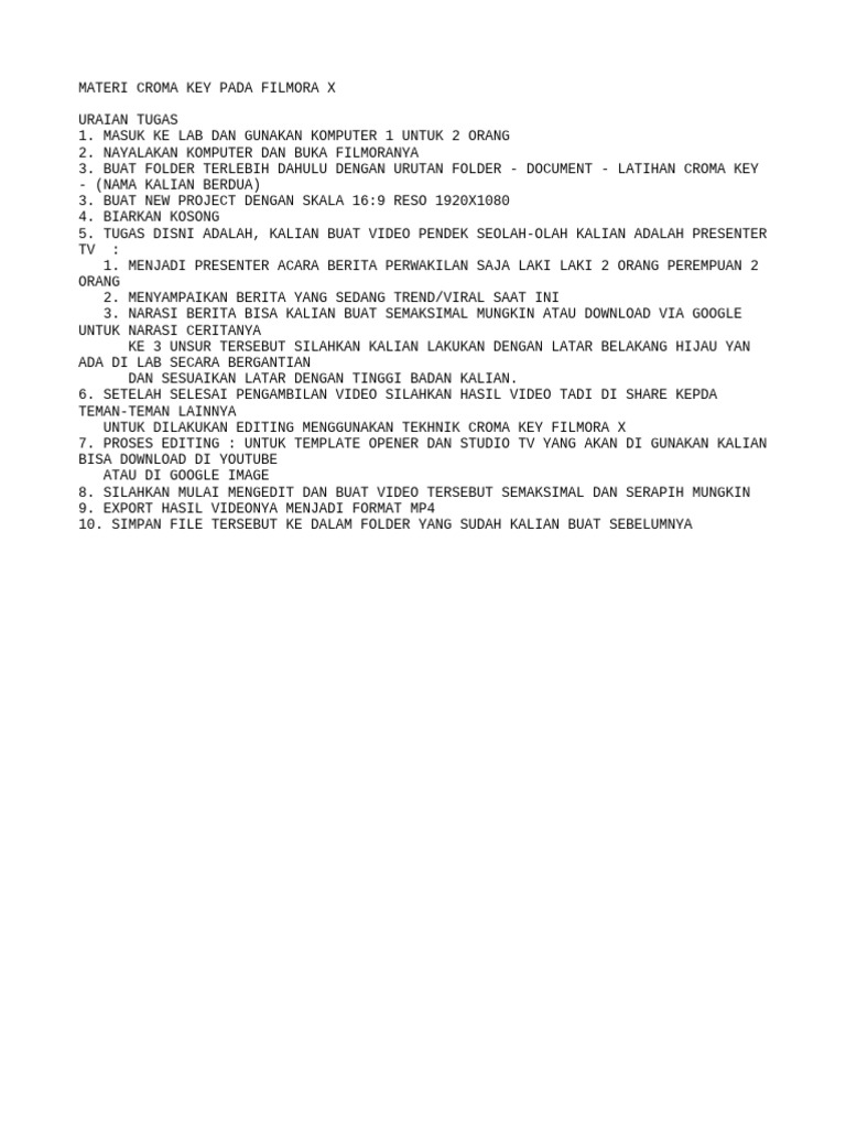 Materi Croma Key | PDF