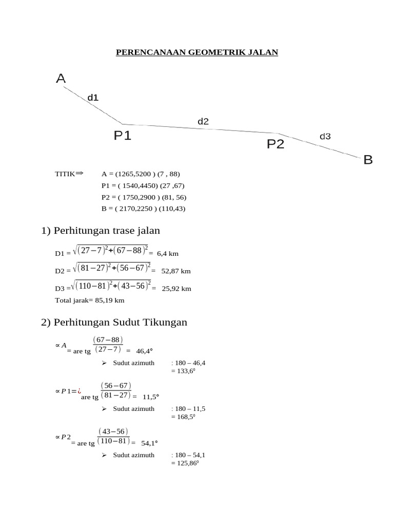 Rumus Alignment Jalan Geometrik | PDF