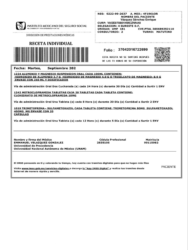 Receta Imss Editable PDF 4 | PDF