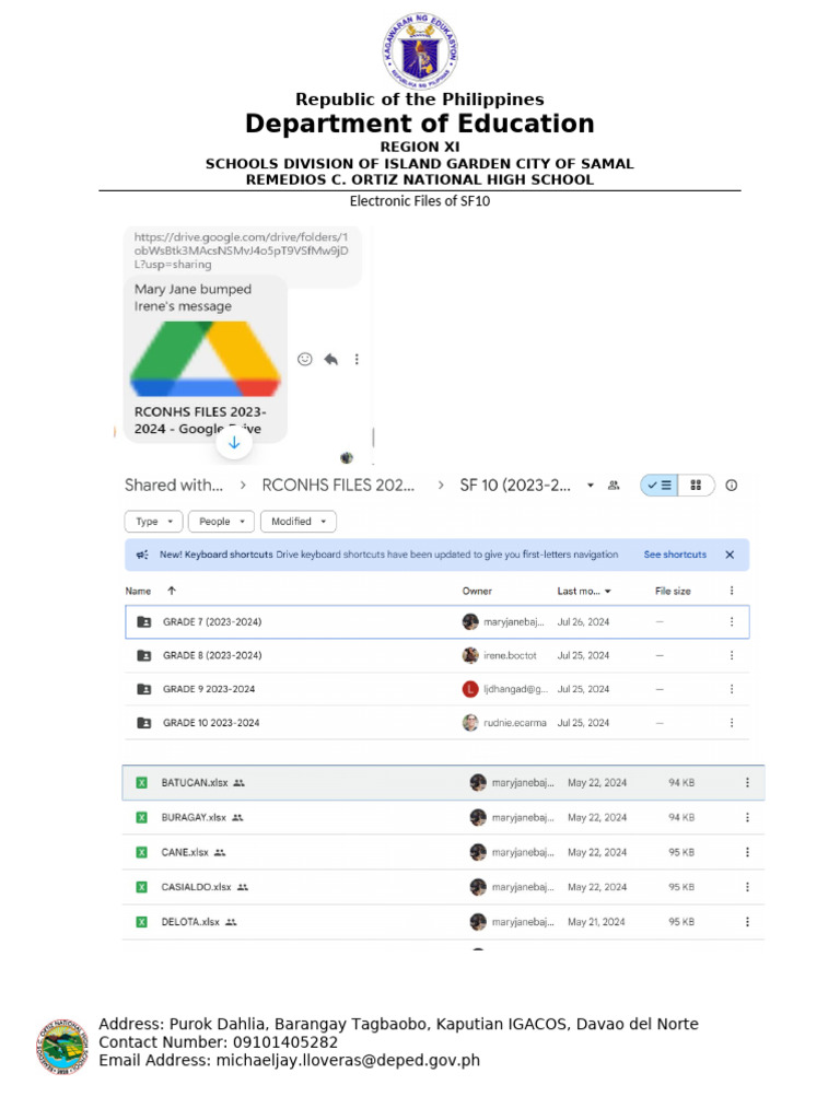 Electronic Files of SF10 | PDF