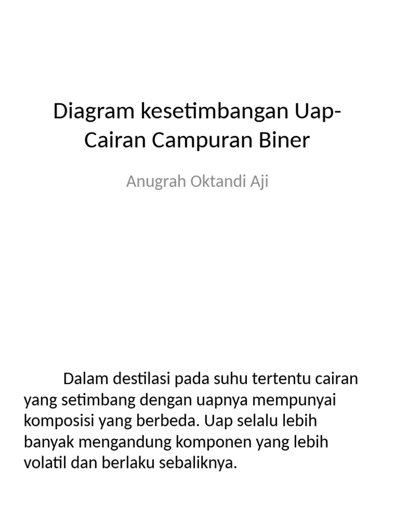 Diagram Kesetimbangan Uap-Cairan Campuran Biner | PDF