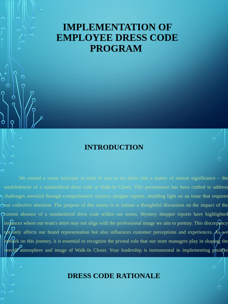 Implementation of Employee Dress Code Program | PDF