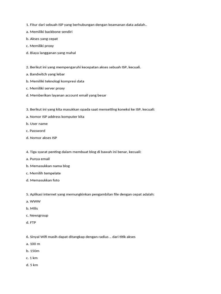 Soal Latihan TIK Kls 9 | PDF