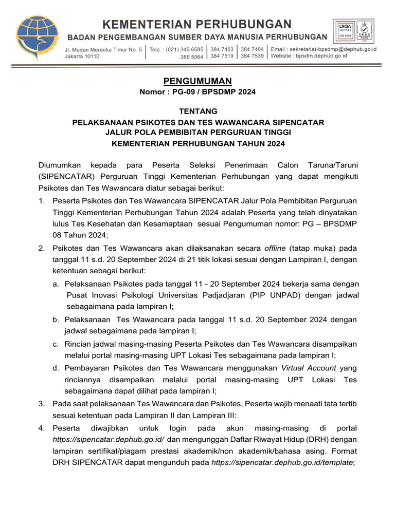 PG-BPSDMP 9 Tahun 2024 | PDF
