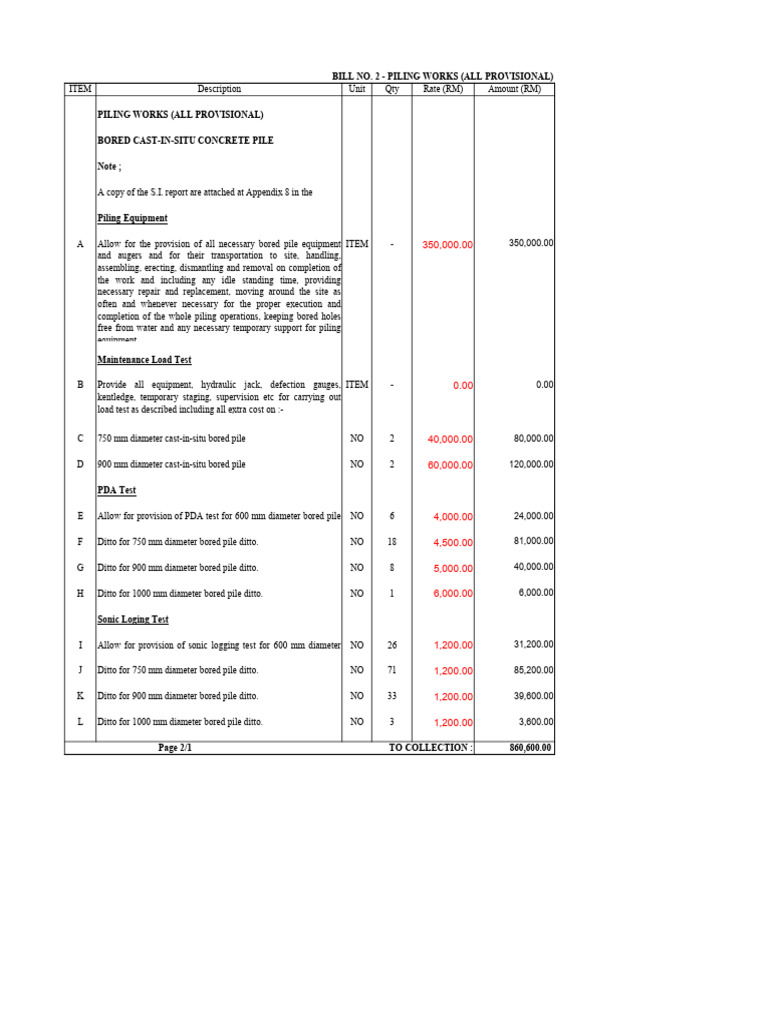 SAB Pilling Work (BQ) | PDF